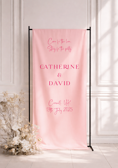 Luxury Satin Wedding Welcome Banner – Autumn Rose Paper Co