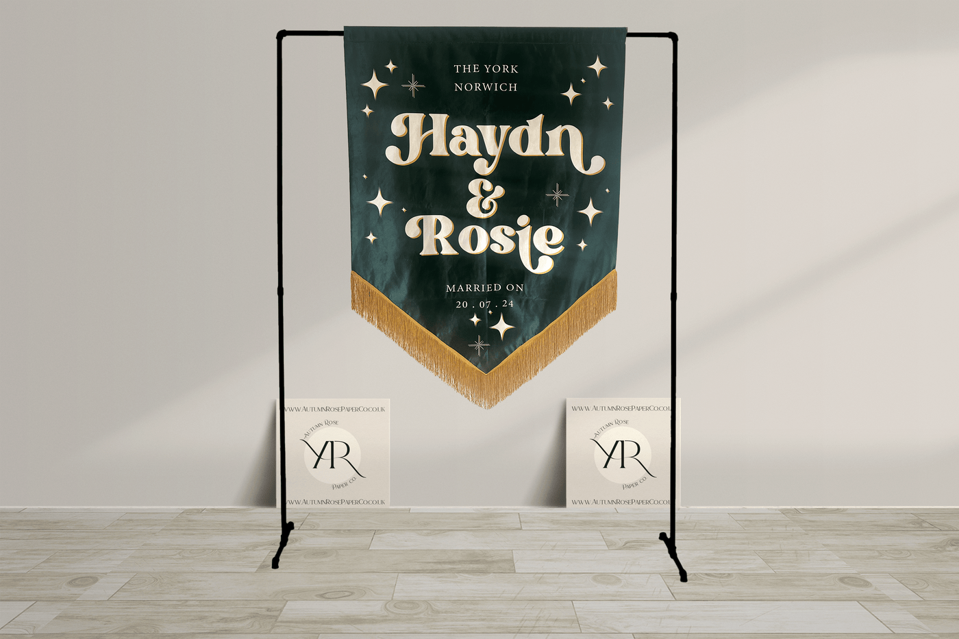 100cm x 120cm Velvet Wedding Banner LARGE – Autumn Rose Paper Co